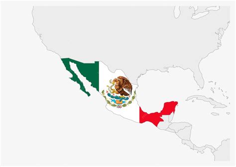 Premium Vector Mexico Map Highlighted In Mexico Flag Colors Gray Map