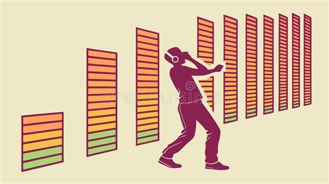 Person Pushing Bar Graph Or Dominoes Concept Vector Business Progress