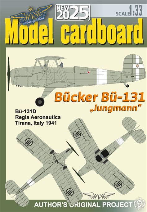 1 33 Bucker Bu 131 Jungmann Italy Paper Model Ecardmodels