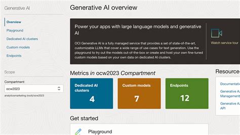 generative ai and llm product tour oracle