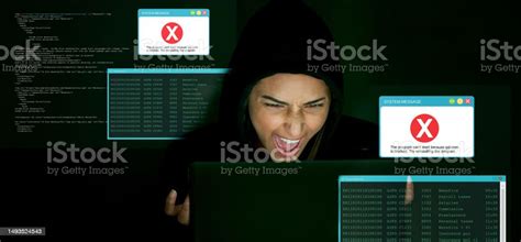 Angry Hacking And Hacker Man For Cyber Security Coding Software Block