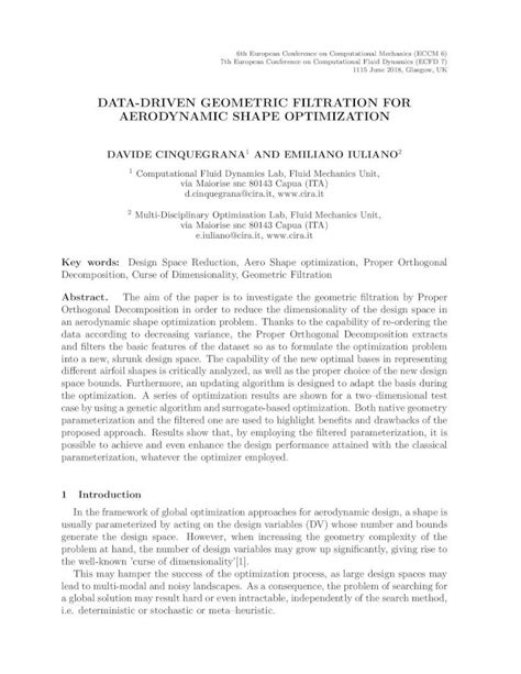 Pdf Data Driven Geometric Filtration For Eccm