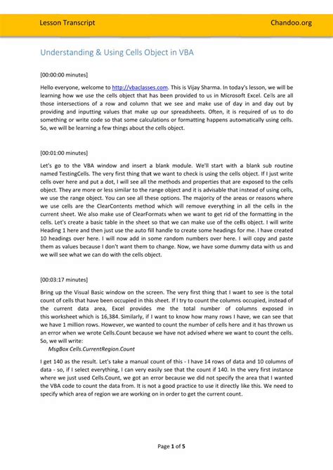 pdf understanding and using cells object in vba dokumen tips