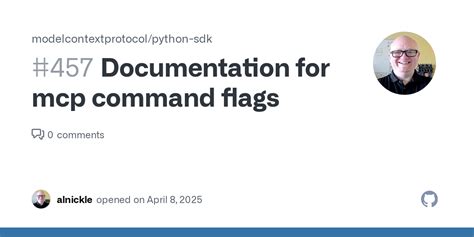 documentation for mcp command flags · issue 457 · modelcontextprotocol
