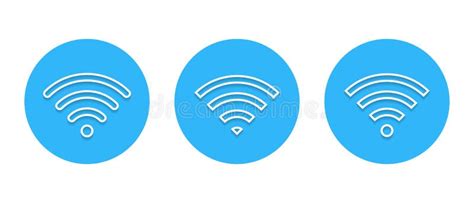 Wifi Line Icon Vector With Shadow Wireless Network Symbol Stock Vector