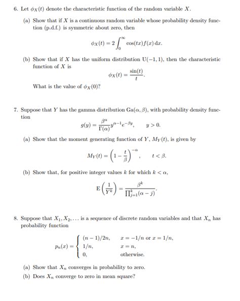 solved 6 let ox t denote the characteristic function of