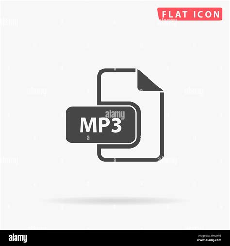 MP Audio File Extension Simple Flat Black Symbol With Shadow On White Background Vector