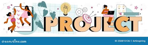 Project Typographic Header Successful Business Project Planning Stock Vector Illustration Of