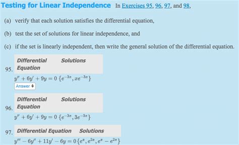 Solved Testing For Linear Independence In Exercises