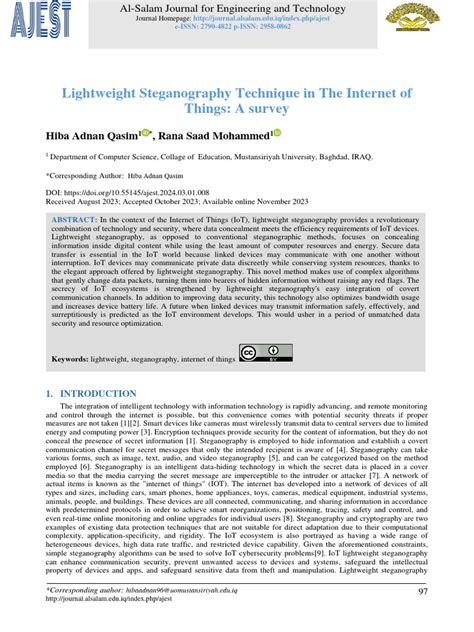 lightweight steganography technique in the interne pdf internet of