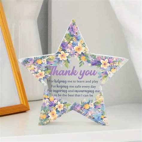 아크릴 별 모양 교사 감사 기념품 장식품 아르 데코 스타일 데스크탑 플라크 크리스마스 새해 추석 부활절용 클 Temu