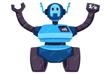 Premium Vector Cute Robot Character Design Illustration