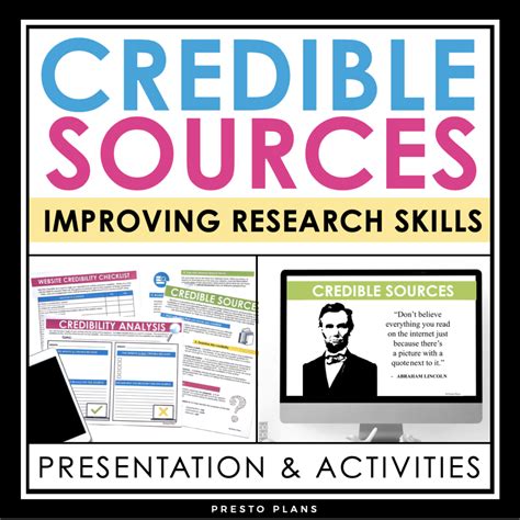 Credible Sources Research Presentation And Activities