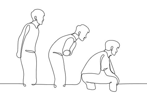 한 무리의 남자들이 서로 뒤에 서서 무언가를 봅니다 하나의 라인 아트 벡터 주의를 끌고 주의를 산만하게 하고 관찰자를 사로잡는 개념 개념에 대한 스톡 벡터 아트 및 기타
