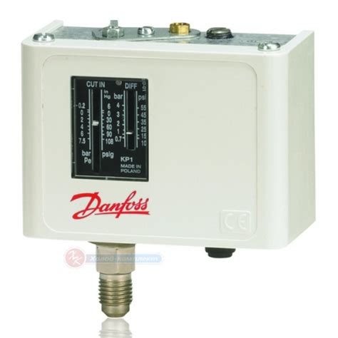 Реле низького тиску Danfoss KP1 (автомат. скидання)