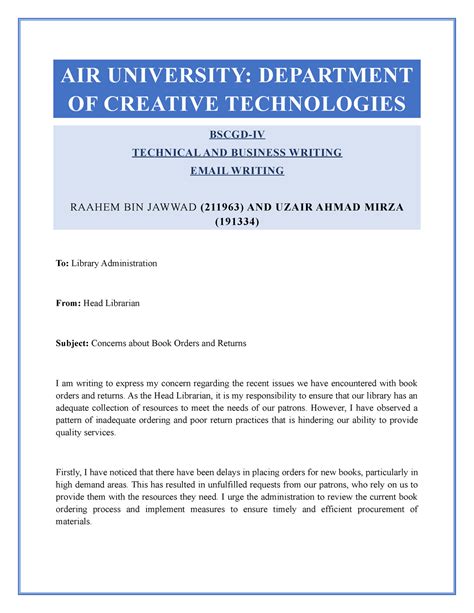 211963 Bscgd IV MEMO Writing AIR UNIVERSITY DEPARTMENT OF CREATIVE TECHNOLOGIES BSCGD IV