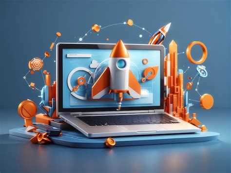 Premium Ai Image 3d Seo Optimization With Rocket For Marketing Social