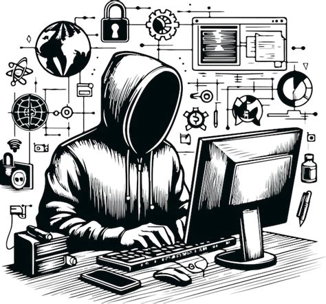 Iconic Computer Hacker Icon Vector Silhouette Template On Isolated White Background Premium Ai