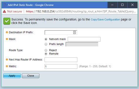 Cisco SG Static Route Not Showing But Already Exists DefinIT