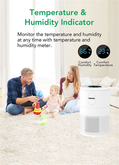 Acekool Air Purifier D02 H13 Hepa Filter Smart Mode Air Purifier