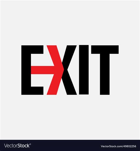Exit Text With Beautiful Effect On White Vector Image