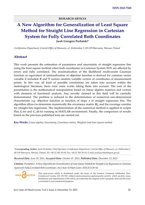 Pdf A New Algorithm For Generalization Of Least Square Method For