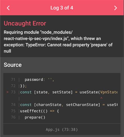 cannot read property prepare of null and cannot read property
