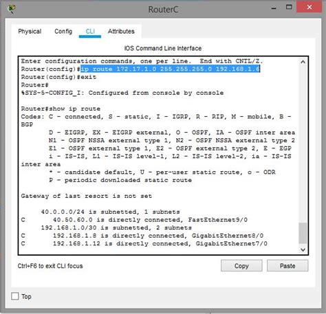 Solved Static Routing Wont Save Cisco Community