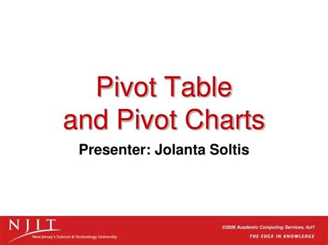 PPT Pivot Table And Pivot Charts PowerPoint Presentation Free Download ID