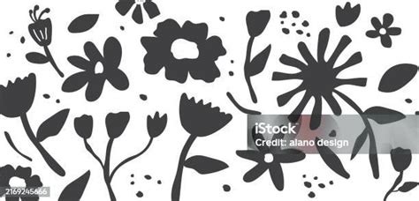 손으로 그린 꽃입니다 꽃 완벽 한 패턴 꽃과 잎 직물 섬유 벽지 의류 추상적인 꽃 배경입니다 벡터 일러스트 레이 션 배경 주제에 대한 스톡 벡터 아트 및 기타 이미지