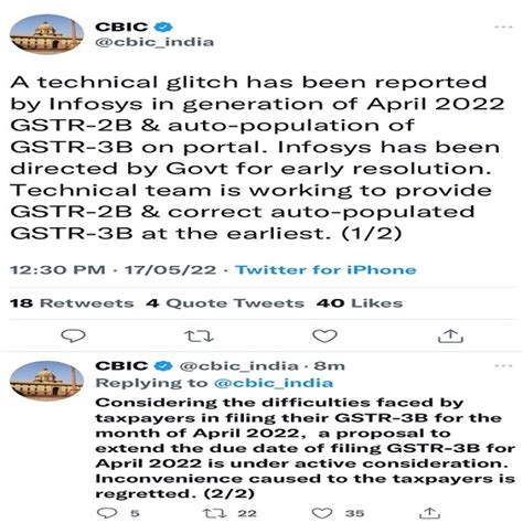 Govt May Extend Due Date Of Filing Gstr 3b For April 2022