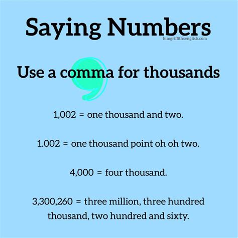 Saying Numbers Use A Comma For Thousands KimGriffithsEnglish Blog For