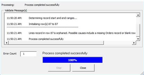 missing section row data