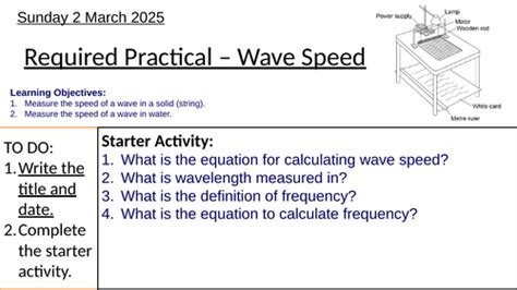Aqa Gcse Physics Required Practical Wave Speed Teaching Resources