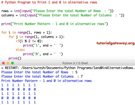 Python Program To Print And In Alternative Rows