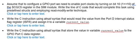Solved Assume That To Configure A GPIO Port We Need To Chegg