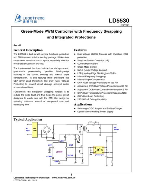 Green Mode Pwm Controller With Frequency Swapping And Integrated Protections Pdf Capacitor