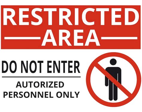 Premium Vector Red And Black Restricted Area Sign On A White Background