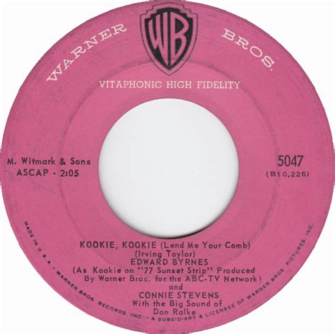Edward Byrnes And Connie Stevens Kookie Kookie Lend Me Your Comb