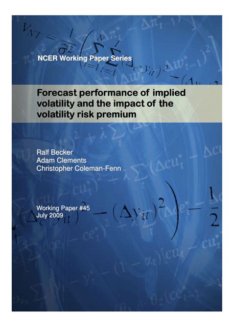 Pdf Forecast Performance Of Implied Volatility And The Impact Of The