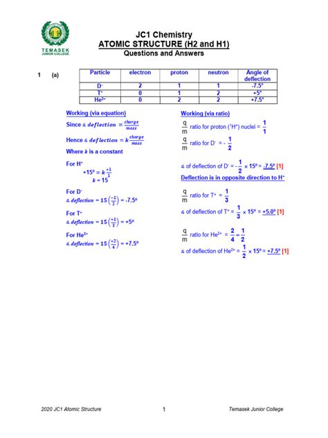 2021 Atomic Structure Tutorial Answers Pdf Atomic Nucleus Atoms