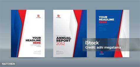 흰색 흰색 그라데이션 배경에 파란색 흰색과 빨간색 추상적인 모양 A4 크기 책 표지 템플릿 세트 빨강에 대한 스톡 벡터 아트 및 기타 이미지 Istock