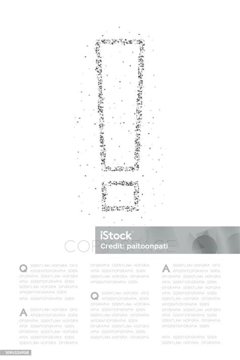 추상적인 기하학적 낮은 다각형 사각형 상자 픽셀 및 삼각형 패턴 느낌표 아이콘 경고 개념 디자인 블랙 색상 그림 복사 공간 벡터 Eps 10와 흰색 배경에 로그인 0명에