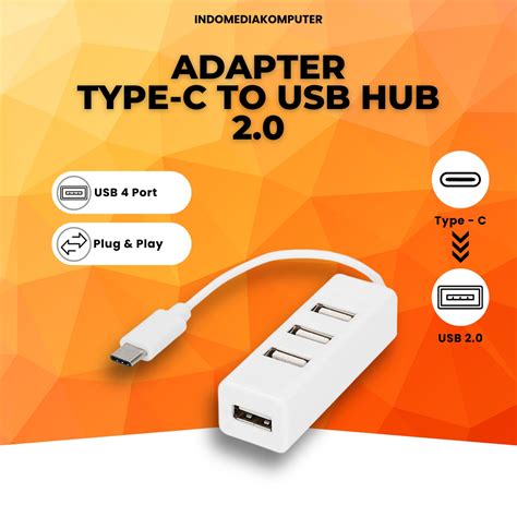 Jual TYPE C TO USB HUB 4 PORT 2 0 Shopee Indonesia