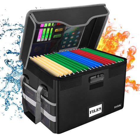 Buy Docsafe File Box Fireproof Document Box With Lock File Storage Organizer Box With Mesh