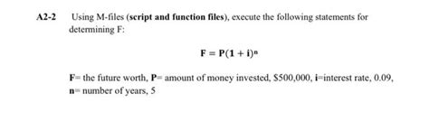 Solved 2 2 Using M Files Script And Function Files