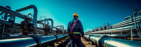 Technician Inspecting The Pipeline For Leaks And Ensuring Its Integrity
