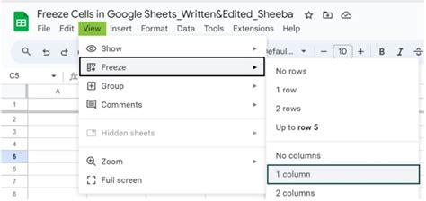 Freeze Panes In Google Sheets How To Freeze And Unfreeze
