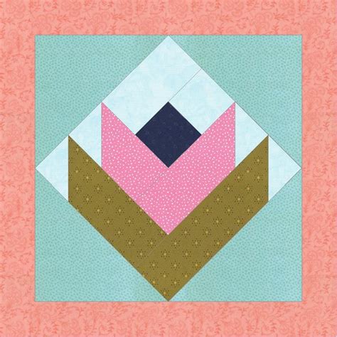 Fpp Pattern Log Cabin Rose 6 Sizes Foundation Paper Piecing Pattern Multiple Sizes Pdf