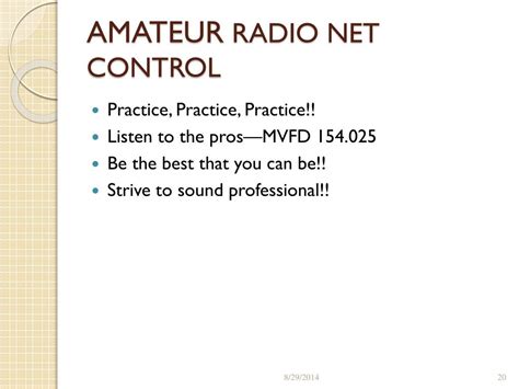 PPT PRINCIPLES OF AMATEUR RADIO NET CONTROL PowerPoint Presentation Free Download ID 3689862